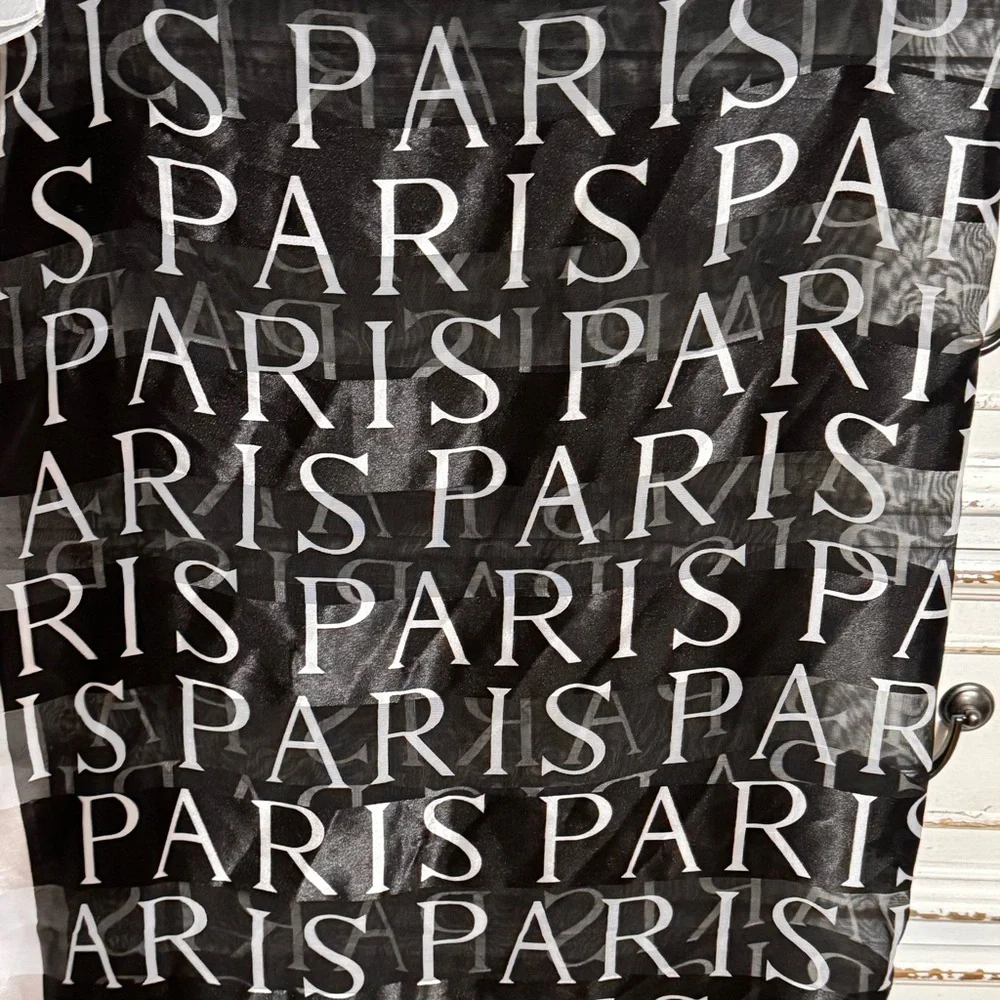 Accessories | Paris Black And White Scarf Wrap With Paris Printed All ...
